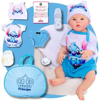 Boneco Bebê Reborn Realista Abigail Stitch RecémNascido Bolsa ...
