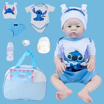Boneco Bebê Reborn Realista Abigail Stitch RecémNascido Bolsa ...