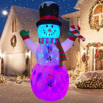 Boneco de neve inflável kegemor 8FT para decoração ao ar livre de Natal ...