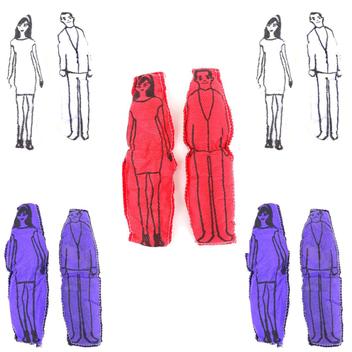 Boneco de Pano Branco Vermelho Roxo Ritual Vodu Vudu Kit - Sabat ...