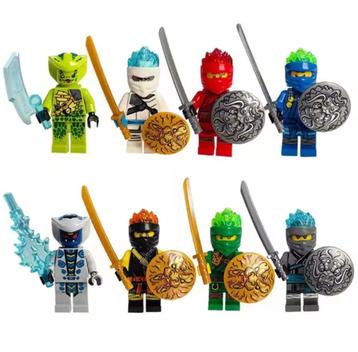 Boneco Minifigura Ninjago Shield kit 8 Personagens - kopf - Blocos de ...