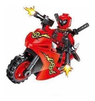 Boneco Moto Blocos De Montar Deadpool Red Motorcycle - Mega Block Toys ...