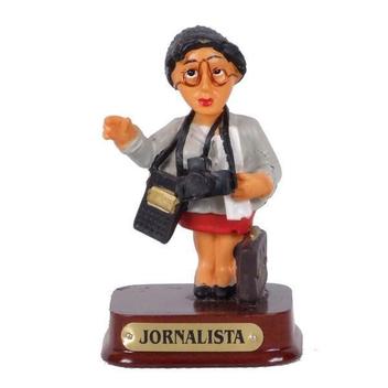 Boneco Profissional Jornalista F Miniatura Decoração 8cm - Zona Livre ...