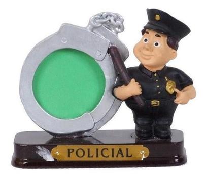 Boneco Profissional Policial c/Porta Foto Decoração 8cm - Zona Livre ...