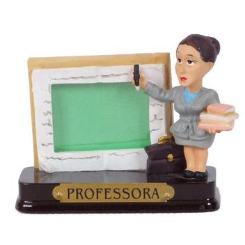 Boneco Profissional Professora c/Porta Foto Decoração 8cm - Zona Livre ...