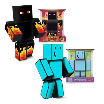 Bonecos do jogo Minecraft Athos e Problems 35 cm kit com 2 - Algazarra ...