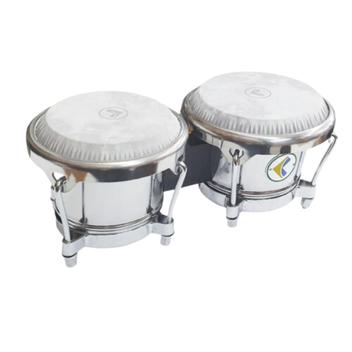 Bongô 6 x 7 Inox Polido Cromado Peles Duplas Sintéticas Luen - Bongô ...