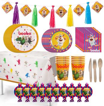 Booba Cartoon Festa de Aniversário Oficial Em Uma Caixa 82pc Set Kit ...