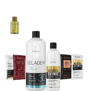 Borabella Kit Selagem 3D 1L + NeutraQuimic + Argan + Sachês - Kit de ...