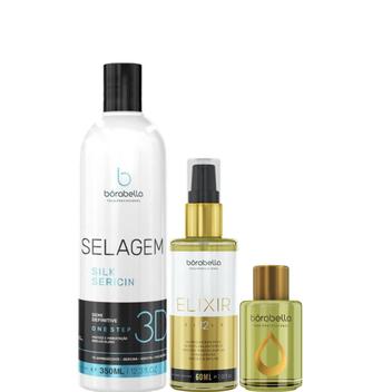 Borabella Selagem 3D 350ml + Elixir 60ml + Óleo de Argan 7ml - Óleo ...