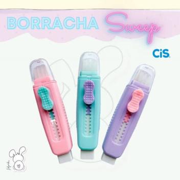 Borracha Escolar Retratil Swepp com vassourinha- cis - TILIBRA ...
