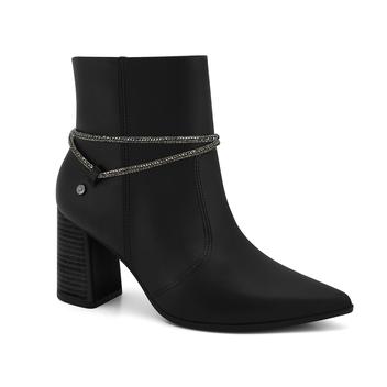 Bota Ankle Boot Bico Fino Ramarim Strass Brilho 2458105 Preto - Ankle ...