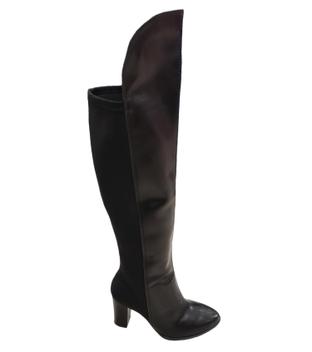 Bota Beira Rio Over Cano Alto Salto Grosso Preto Ziper - Outros Moda e ...