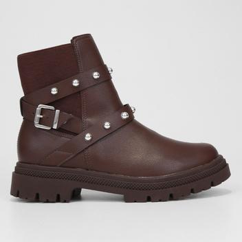 Bota Biker Cano Curto Moleca Com Apliques Tratorada Feminina - Bota ...