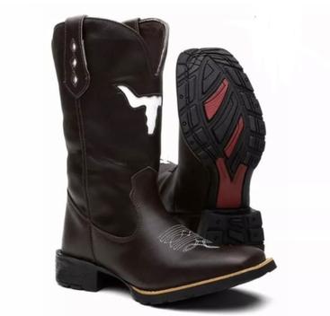 Bota Botina Texana Country Masculina Vazada Marrom - Arthur Boots ...