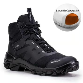 Bota de Segurança Hybrid Future All Black Estival Inteiro Preto ...