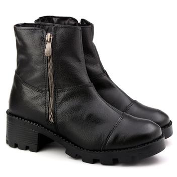 Bota Feminina Tratorada Couro Cano Curto Moderna - Neftali - Bota ...