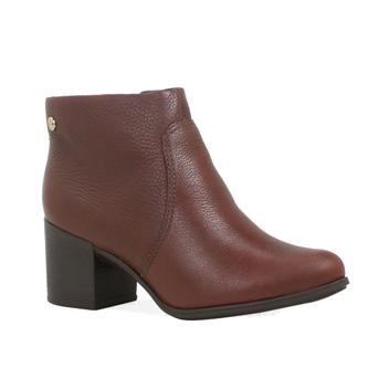 Bota Feminina Wood Cano Curto Salto Bloco Médio - Conhaque - Bottero ...