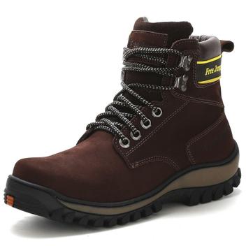 Bota Masculina Café Cano Alto Para Trabalho Bem Confortável - FREE JUMP ...
