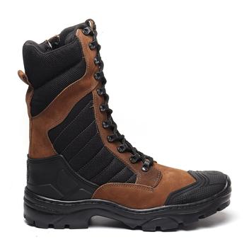 Bota Masculina Coturno Couro Militar Cano Médio Confortável Casual ...