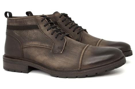 Bota Masculina Democrata Astro Couro Cadarço Garage Confortável 301102 ...