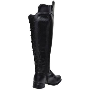 Bota Over Feminina sem Salto Preto e Marrom - DONA BEJA - Bota Feminina ...