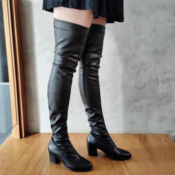 Bota Over The Knee Preta Agnes Stretch - Hola - Bota Feminina ...