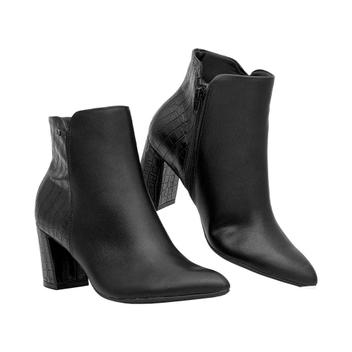 Bota Preto Salto Bloco Croc Comfort - Ankle Boots - Magazine Luiza