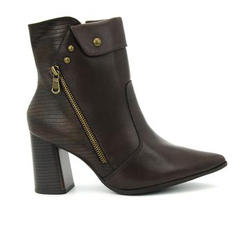 Bota Ramarim 2558131 Salto Alto Grosso Cano Curto Feminino - Ankle ...