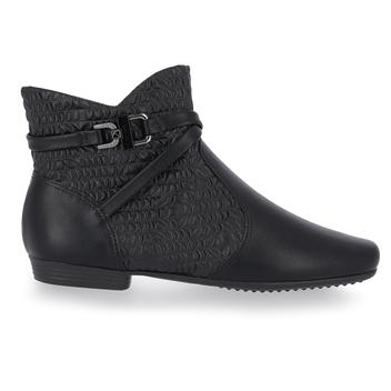 Bota Raquel Cano Curto Salto Baixo Preto - PICCADILLY - Galocha ...