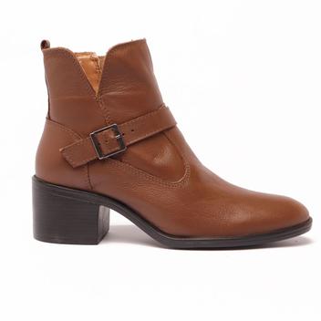 Bota Sapato da Corte Salto Médio Bico Oval Fivela - Bota Feminina ...
