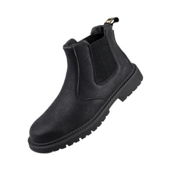 Botas de Trabalho de Couro Impermeáveis com Biqueira de Aço - Marrom ...
