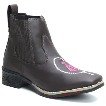 Botina Bota Country Texana Feminina Bico Quadrado Cano Curto - GENERICA ...