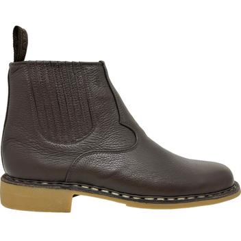 Botina Masculina Vira Francesa em Couro Costurada a Mão Bico Quadrado ...