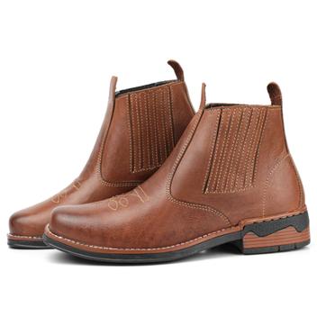 botina mateira rodeio country masculina em couro modelo de elástico ...