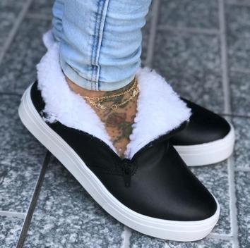 Botinha Feminina Forrada Em Pelo Coturno Com Zíper - Bota Pelinho ...