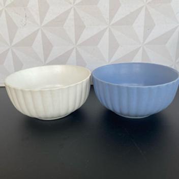 Bowl de porcelana redondo canelado azul ou branco multiuso para cozinha ...