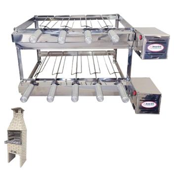 Brasa Grill Tradicional Dupla 2 Andares Gira 9 Espetos para ...