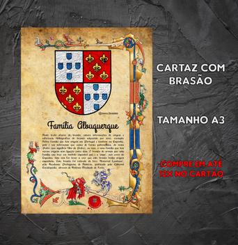 Brasão da família Albuquerque no cartaz A3 - @meu.brasao - Livros de ...