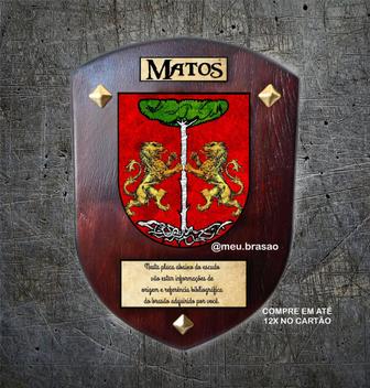 Brasão da família Matos na madeira - @meu.brasao - Quadro Decorativo ...