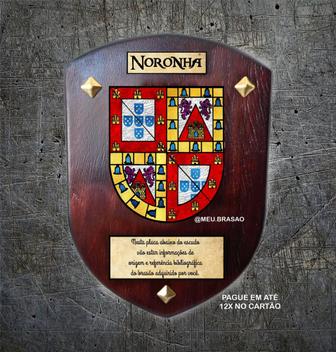 Brasão da família NORONHA na madeira - @meu.brasao - Escultura / Troféu ...