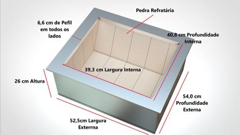 Braseiro com Isolamento Termico Lider Grill 52,5x54 - Braseiro ...