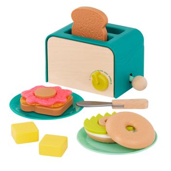 Breakfast Playset B. toys Mini Chef Toaster 14 unidades de 3 anos ou ...