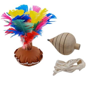 Brincadeiras Tradicionais 1 Peteca e 1 Pião de Cela - Artesanal ...