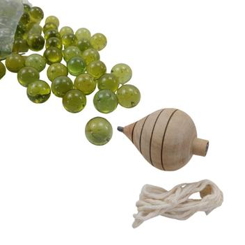 Brincadeiras Tradicionais 30 Bolinha de Gude e 1 Pião de Cela ...