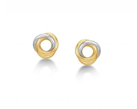 Brinco Botão em Ouro 18k com detalhe em ródio branco - Safira - Brinco ...