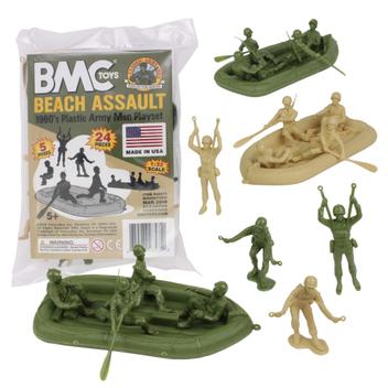 Brinquedo BMC Marx Plastic Army Men - Assault na Praia (Verde vs. Areia ...
