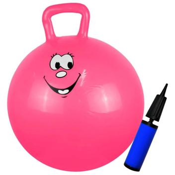 Brinquedo Bola Pula Pula Infantil com Alca 60 Cm Rosa + Mini Bomba ...