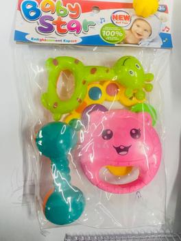 Brinquedo chocalhos de plastico coloridos para bebes 4 peças - BABY ...