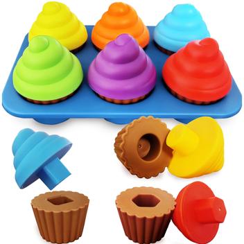 Brinquedo Cupcake Montessori - Aprendizagem de Cores e Formas para ...